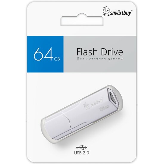 USB флешка Smartbuy 64Gb Clue white USB 2.0