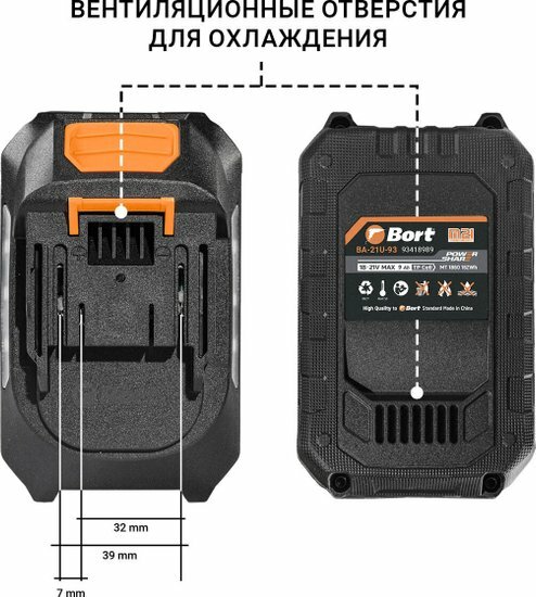Аккумулятор для шуруповерта и электроинструмента BA-21U-93