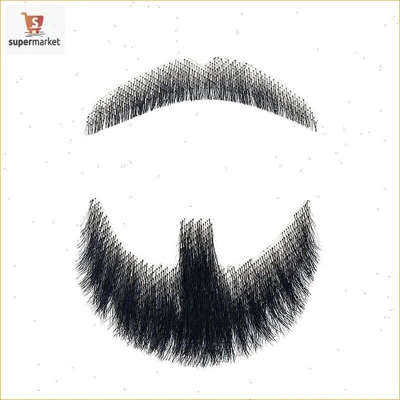 Накладные усы для грима, театральных постановок, спецэффектов. Изготовлены из натуральных волос, черные.