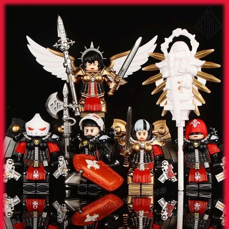 'Набор минифигурок "Вархаммер 40000"(Warhammer 40000) /Adepta Sororitas, совместимы с легo конструкторами 5шт. (Высота фигурки: 4,5 см, пакет)/MY621-625