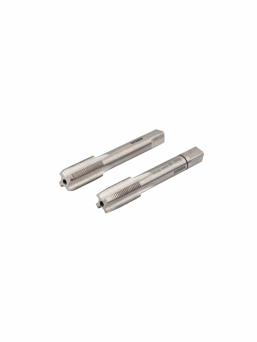 Набор метчиков NORGAU Industrial M12 из HSS (W6% Mo5%), по стали, чугуну и цветным металлам, 2 предмета.