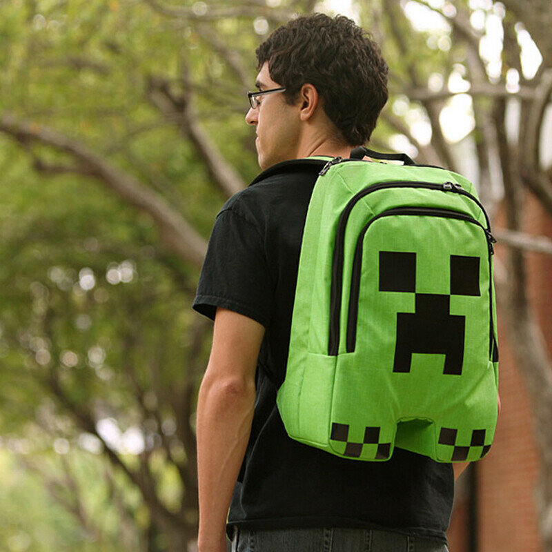 Новый рюкзак Minecraft Creeper с алмазным кирком - большой запас в наличии