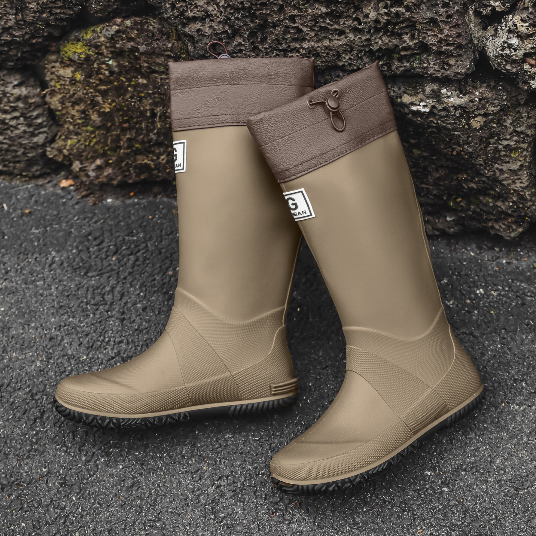 Мужские мягкие резиновые сапоги в японском стиле, универсальные сапоги для активного отдыха, высокие водонепроницаемые сапоги для кемпинга для женщин. Размер обуви. EU:44