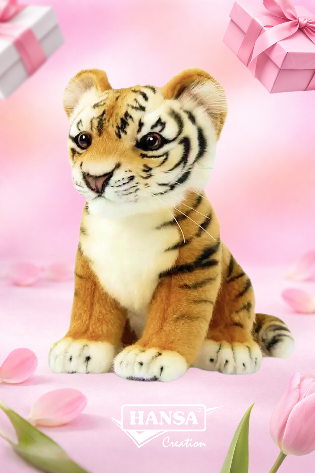 Реалистичная мягкая игрушка Hansa Creation, 7296 Тигр амурский, детёныш, 26 см
