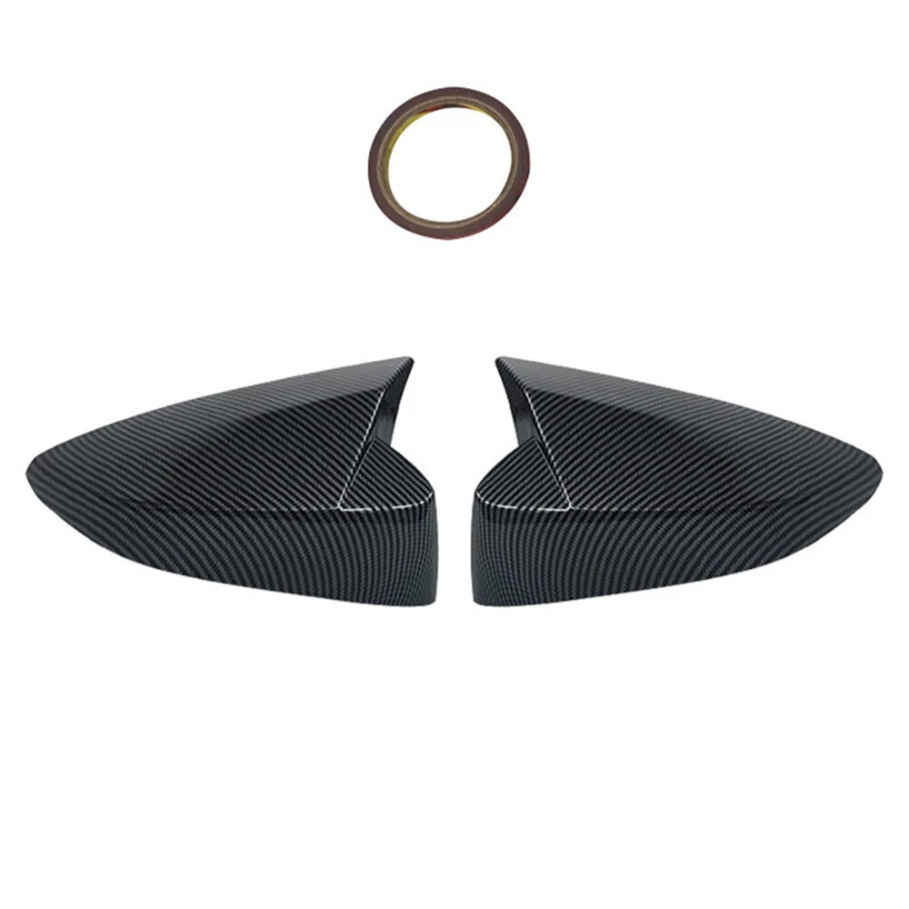 Carbon Fiber Look Horn Style Side Mirror Cover Cap For Toyota 86 Subaru BRZ 2012-2020