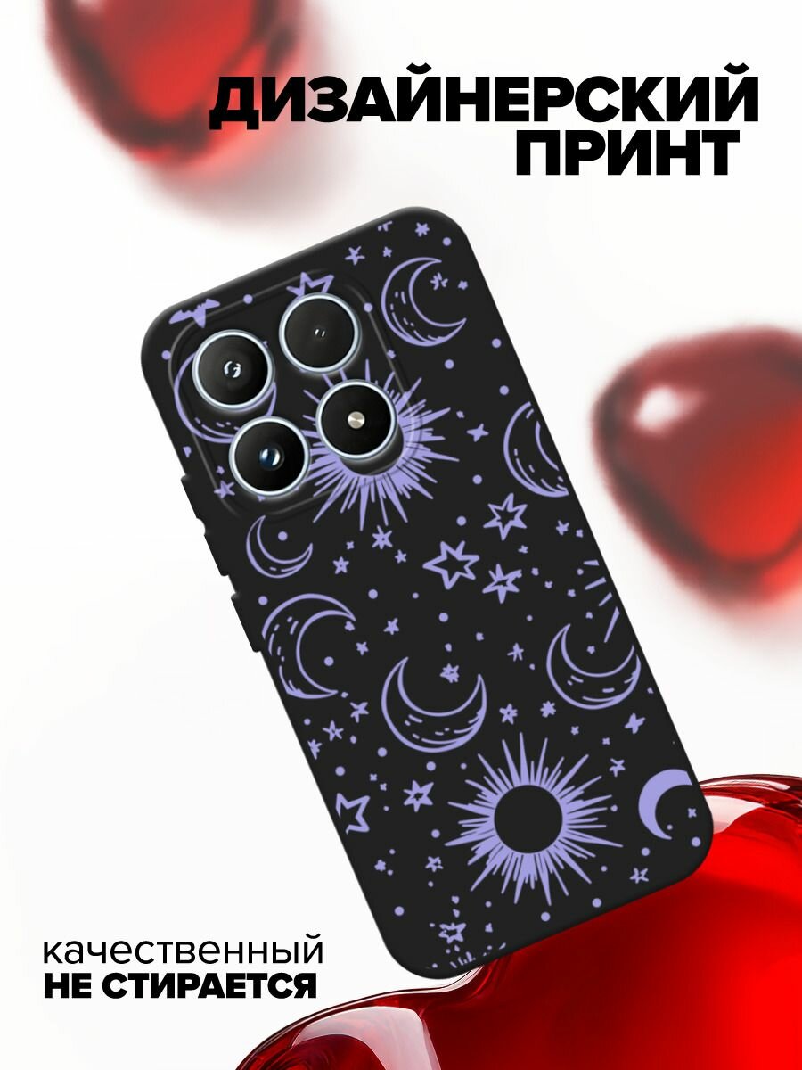 Черный матовый чехол на Xiaomi 17 / Сяоми 17 с принтом Астрологическая симфония — фото 1