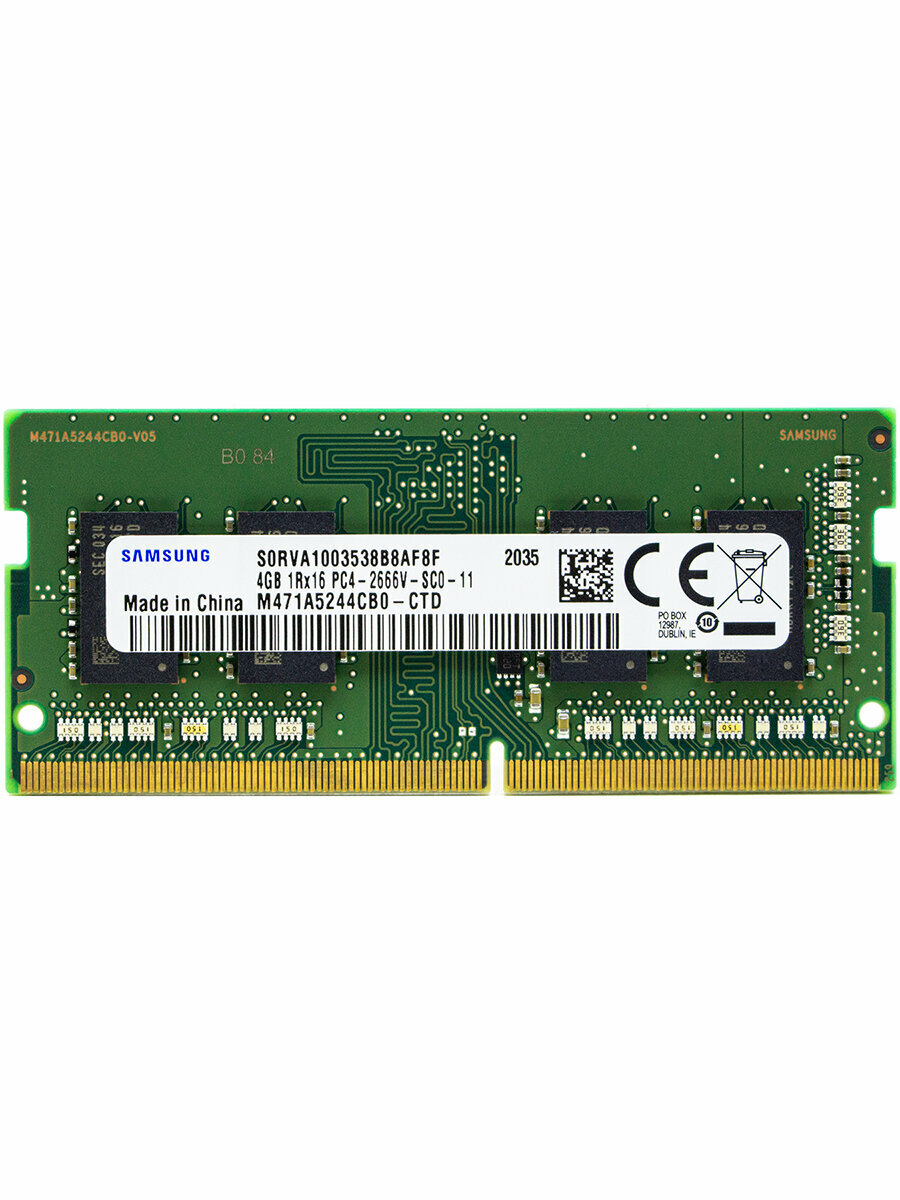 Модуль памяти для ноутбука SODIMM DDR4 4GB PC21300 2666 МГц Samsung M471A5244CB0-CTD