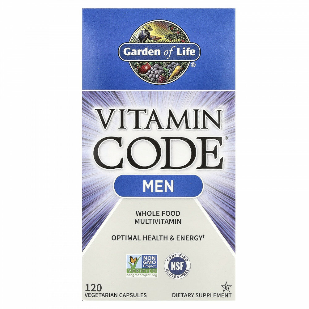 Garden of Life, Vitamin Code®, мультивитамины из цельных продуктов для мужчин, 120 вегетарианских капсул