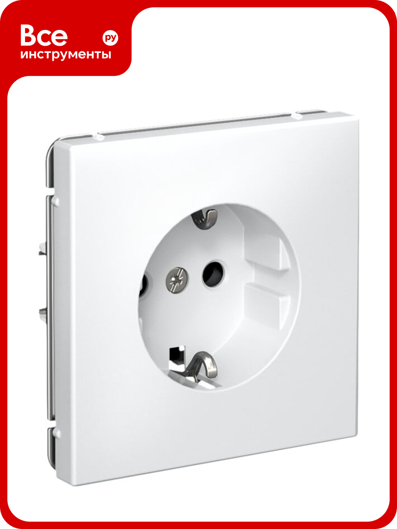 Розетка с заземлением Systeme Electric ArtGallery, 16 А, механизм, быстрозажимная клемма, белый GAL000143S, 250
