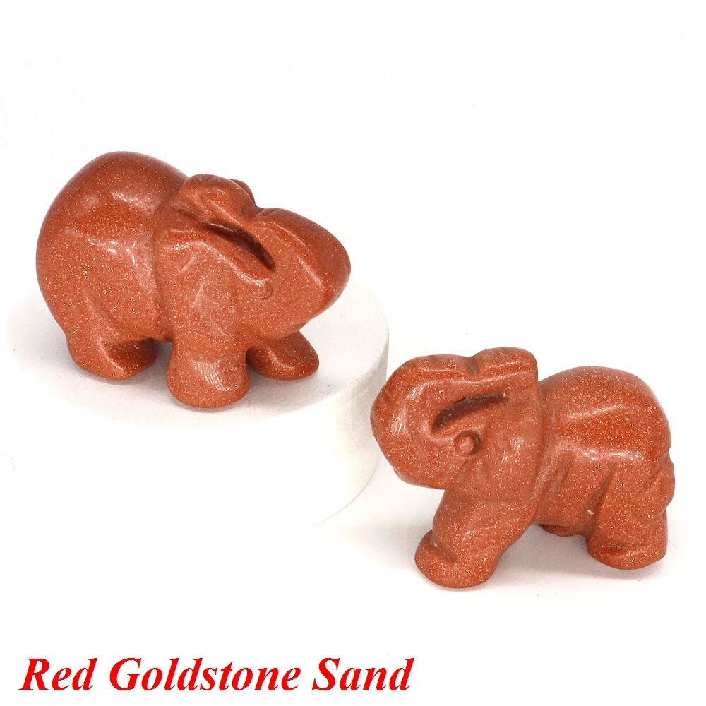 Слоник из красного Red Goldstone Sand, 1 шт