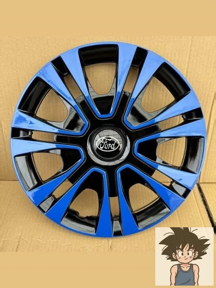 Колпаки на колеса Ford 15" 4 шт. ABS пластик Черный Синий