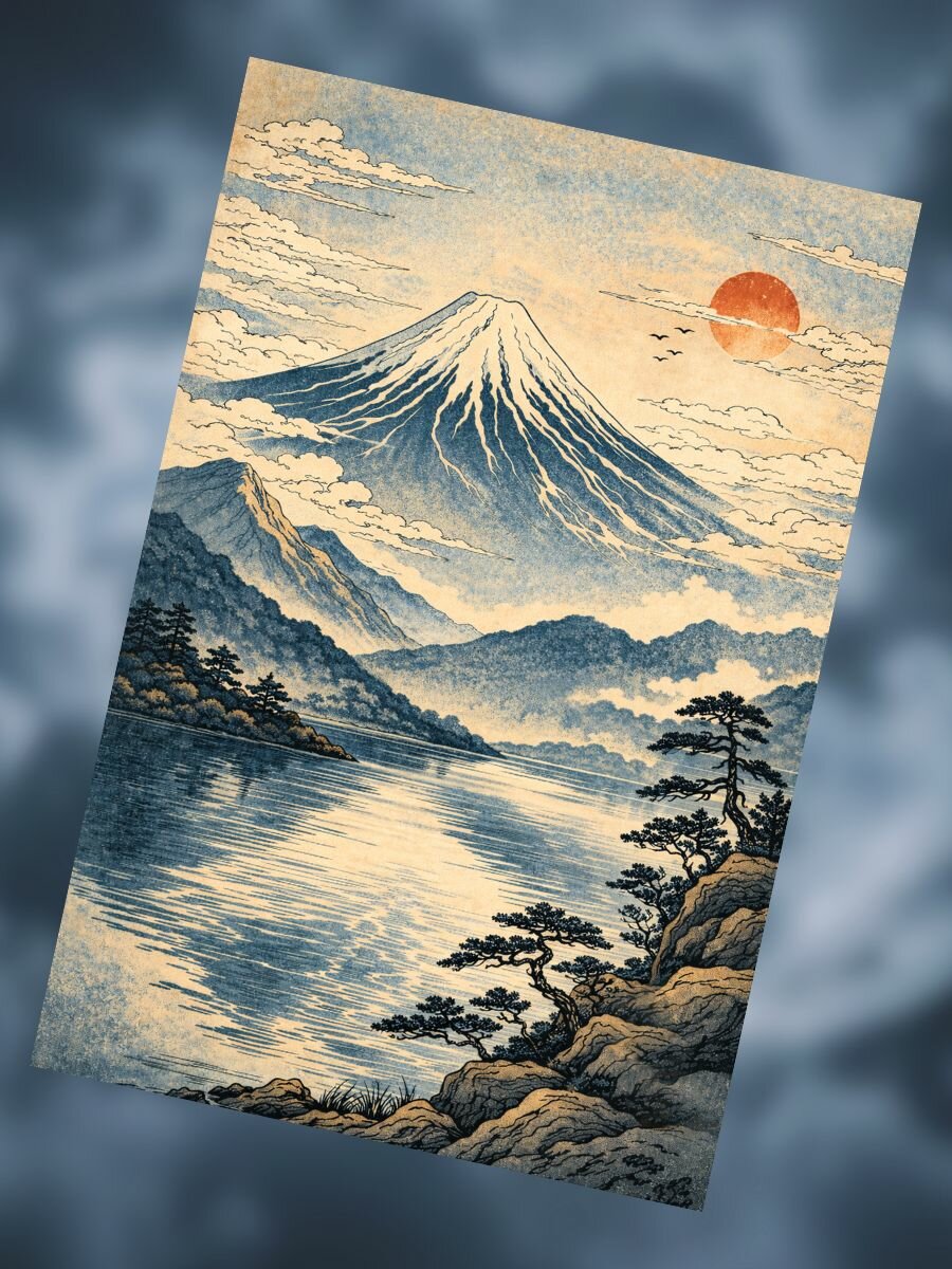 Постер "Гора Фудзи", 29.7х42см, А3, глянцевый