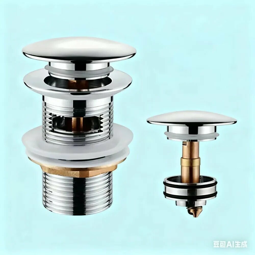 Донный клапан с переливом и сеточкой Ledeme L65-1 хром, латунь