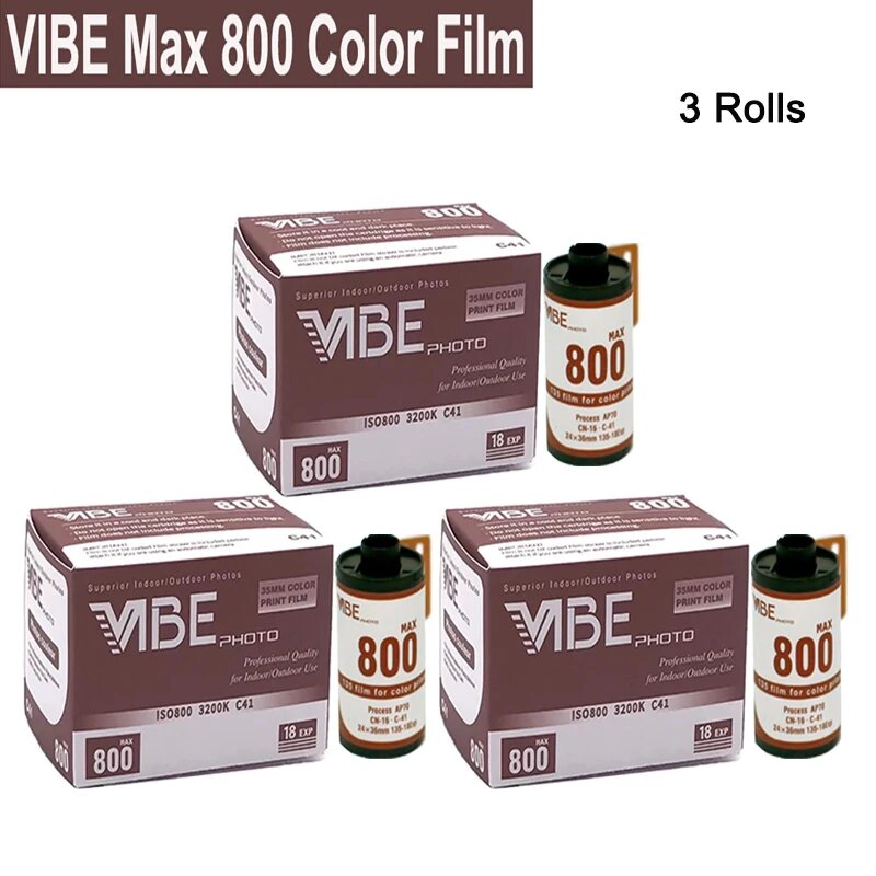 VIBE Max 800 цветная пленка 135, 3 рулона