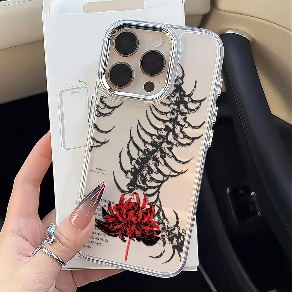 Чехол iPhone 16 Pro с лилией-пауком, LYK-L32412211K7