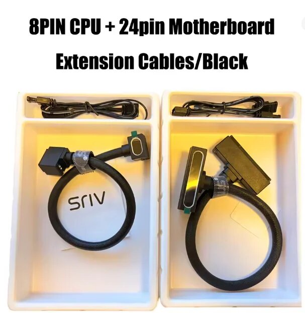 Кабель-удлинитель 8PIN CPU + 24PIN Black