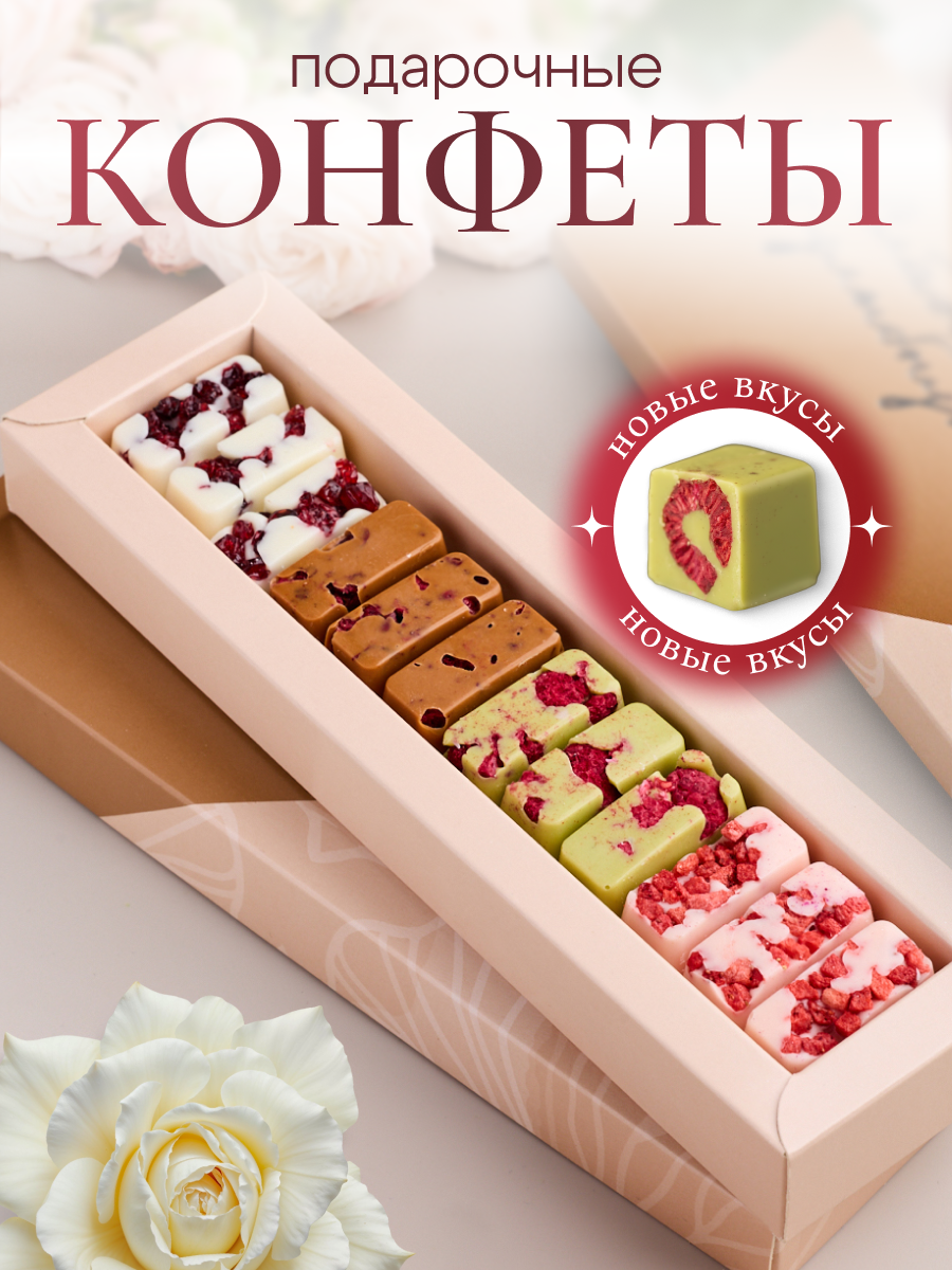 Конфеты ручной работы "Удача", конфеты в коробке, подарок на день рождения