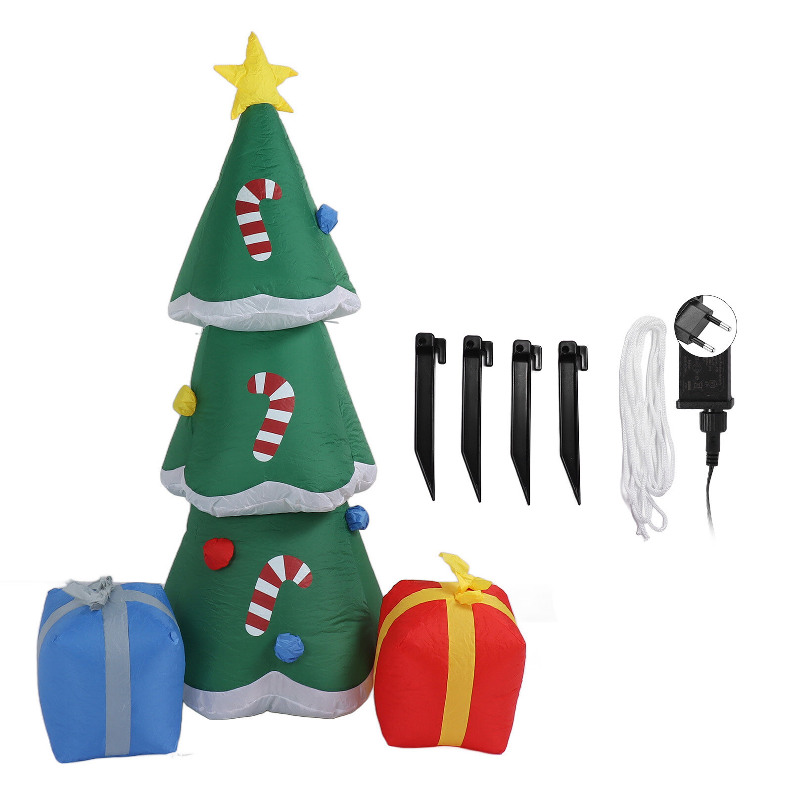 Надувная уличная ёлка с LEDгирляндой, 6 футов, 100240В, евровилка