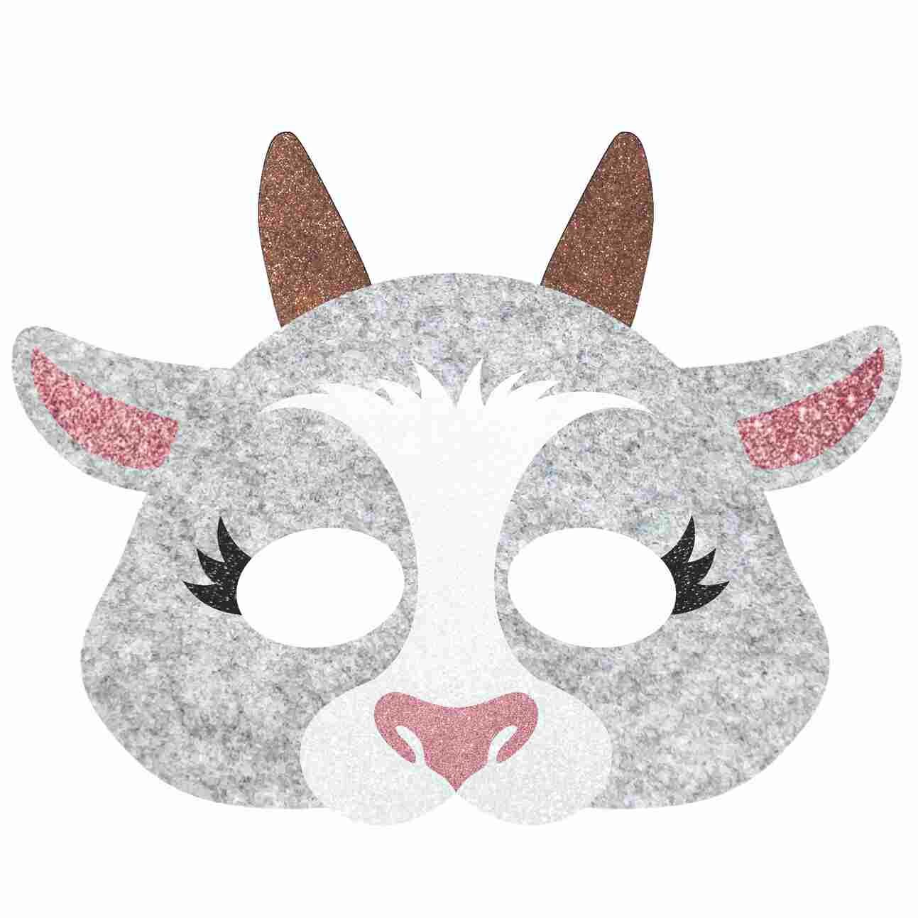 Маска "Коза" без цветочка, фетр/фоамиран, для новогодних представлений и театральных постановок