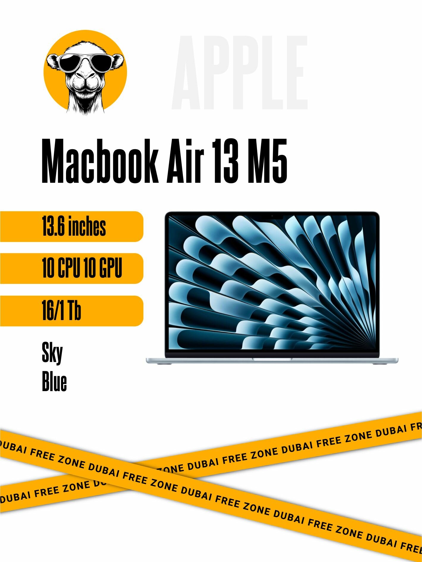 Ноутбук Apple Macbook Air 13 M5 16/1Tb (10 CPU/10 GPU) Sky Blue