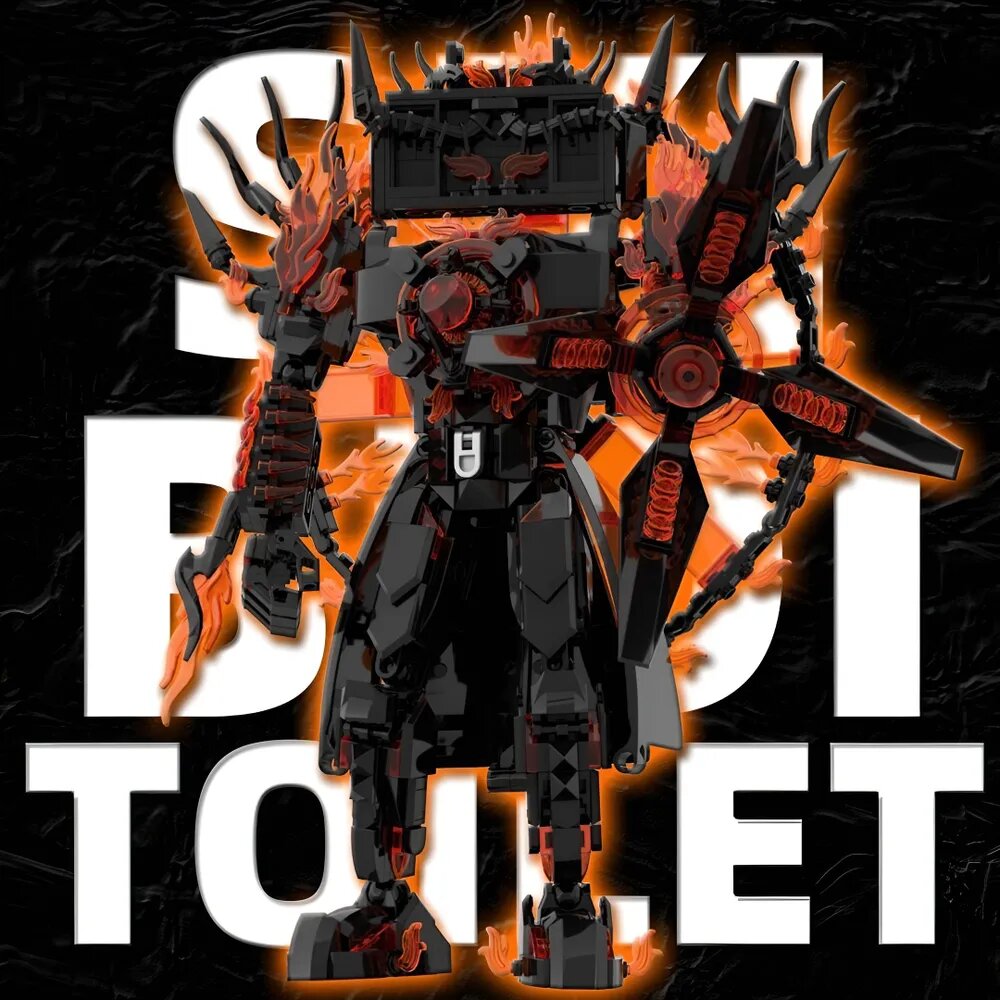 Фигурок Конструктора, скибиди туалет(Skibidi Toilet)/ совместимы с легo конструкторами /Flame Doomsday Watcher TV Man 31см,811PCS, пакет/NS982