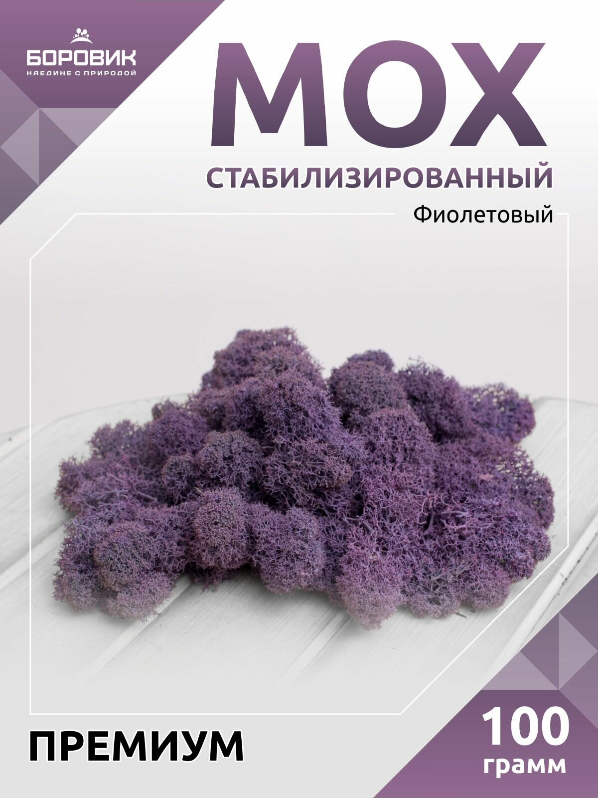 Премиум Стабилизированный мох Фиолетовый100 гр.