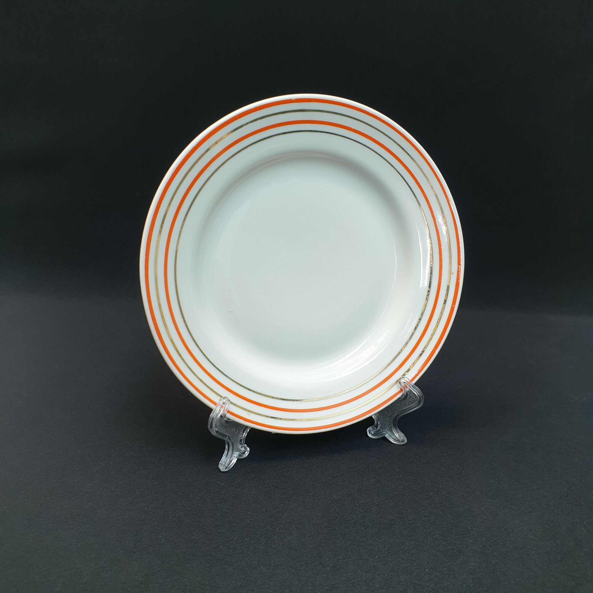 Винтажная десертная тарелка Вербилки, фарфор золочение 175 мм, СССР