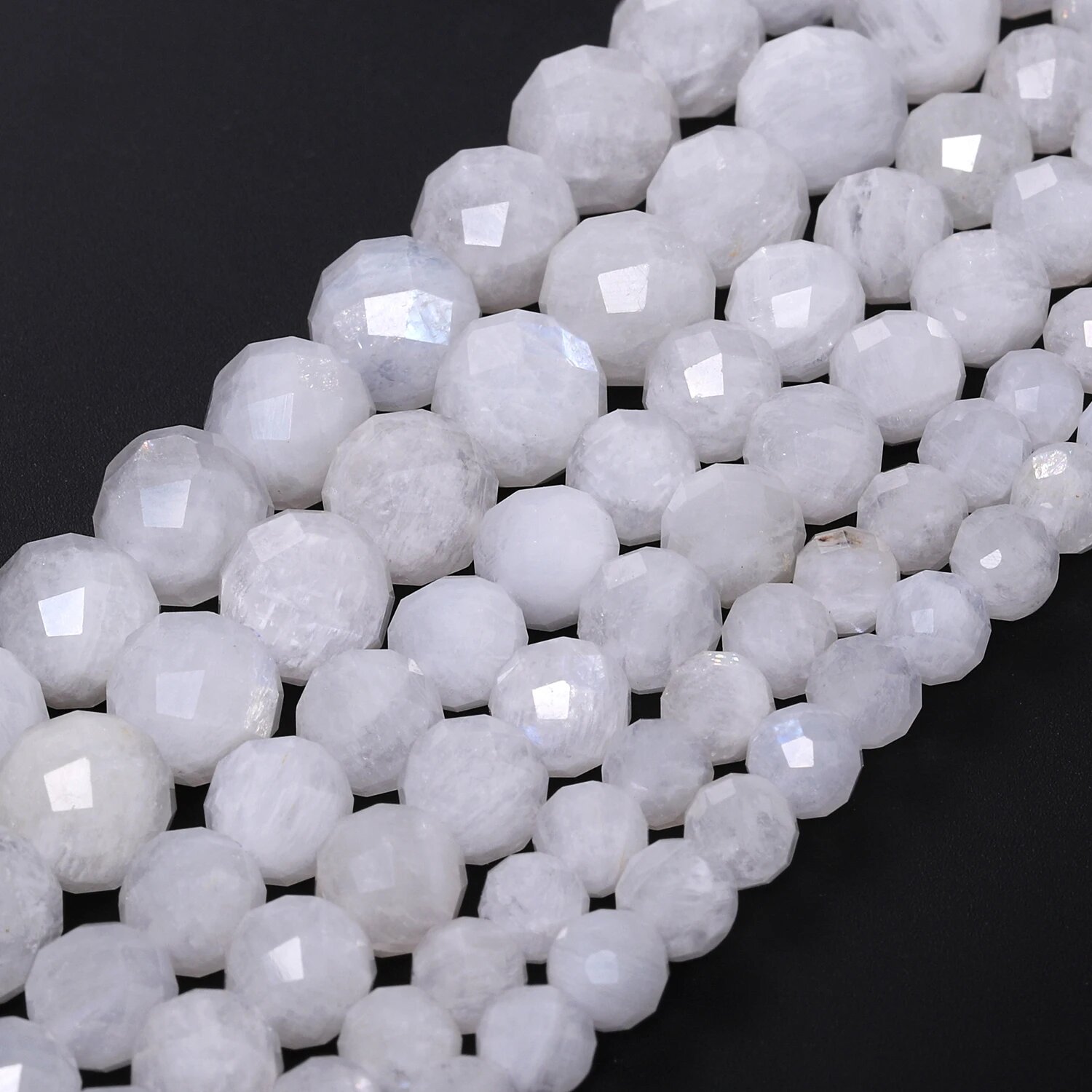 6/8/10 мм AAA + граненые бусины из натурального камня синего лунного камня, круглые бусины-разделители для изготовления ювелирных изделий, принадлежности для самостоятельного изготовления, аксессуары для браслетов