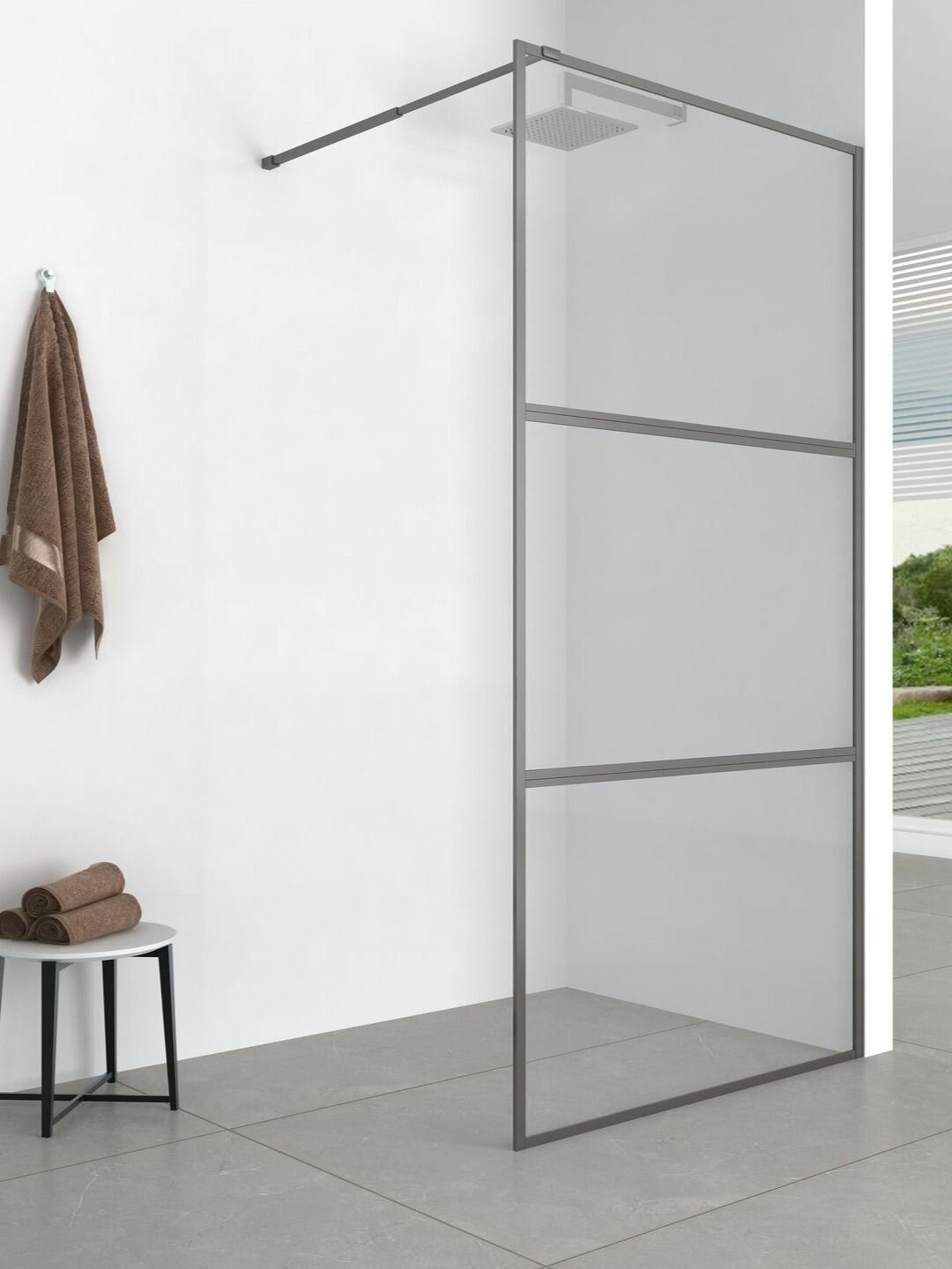 Душевая перегородка Aquanet 100см. Цвет - Графит SW-1000GRT
