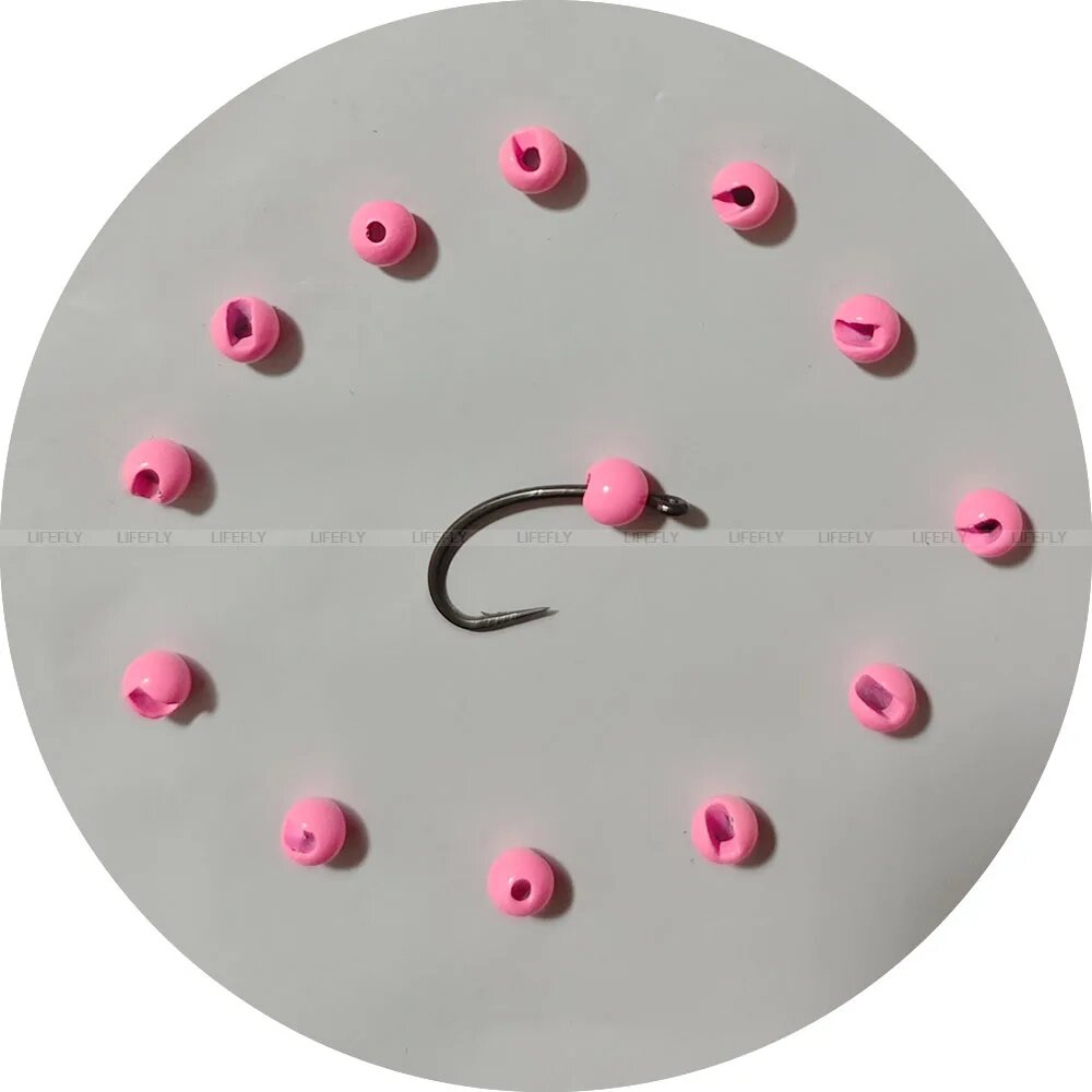 LIFEFLY Вольфрамовые бусины для мушек, розовые, 100 шт, 4 Sizes Assortment