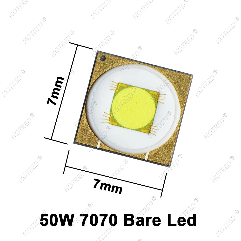 Светодиод 50W 7070 Bare Led, 3000K