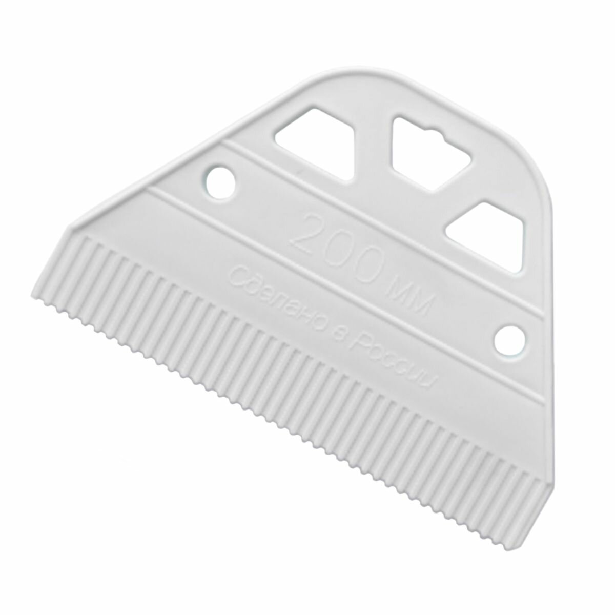 Шпатель DECOR пластиковый корпус, зубчатый край 1.6х1.6 мм, ширина 200 мм (316-5200)