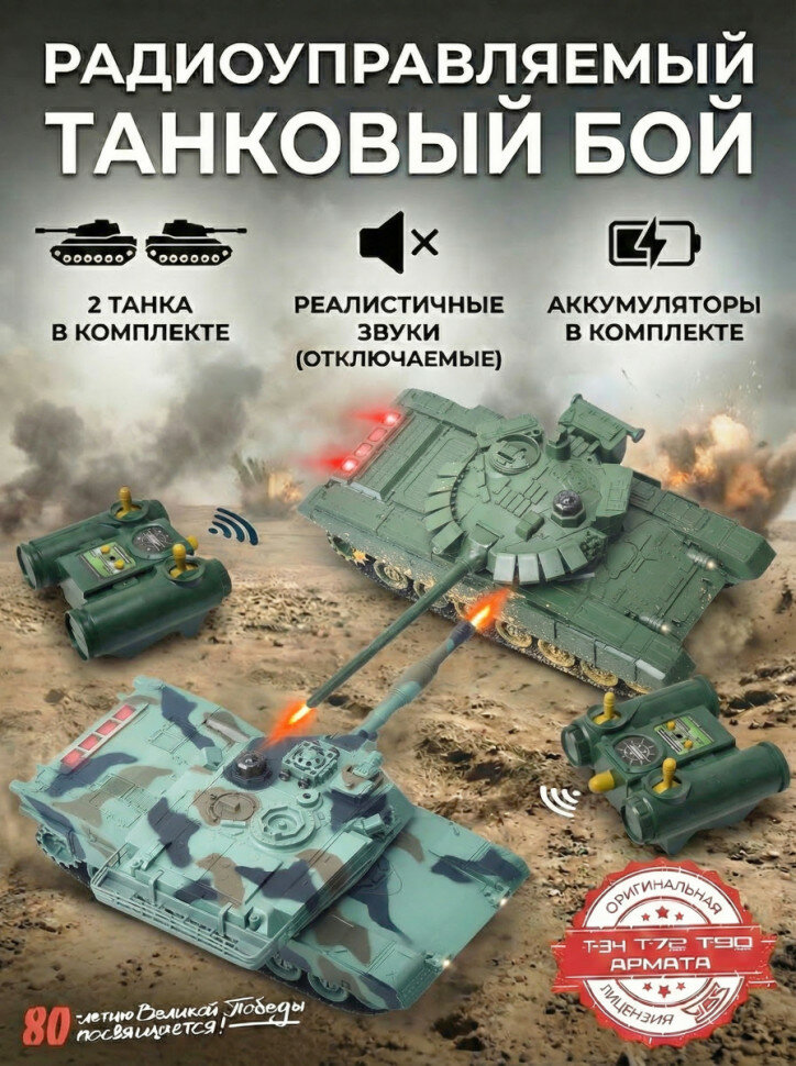 Радиоуправляемый танковый бой (советский T72 + M1 Абрамс США) - RWG99851