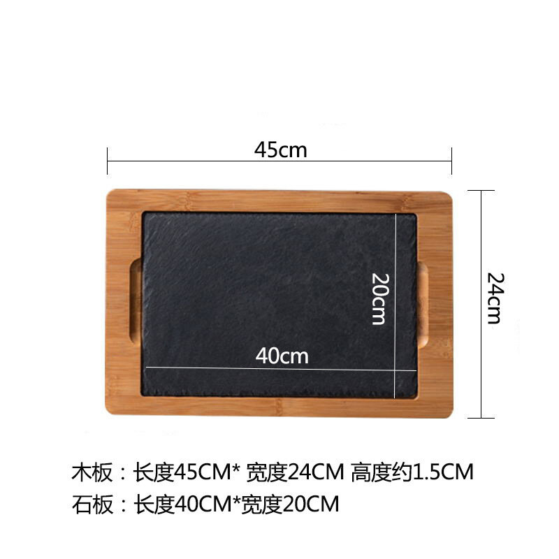 Изолированный поднос из камня и дерева для подачи суши, блюд западной кухни, стейков, японской кухни, каменная сервировочная тарелка, деревянная тарелка для домашнего использования.