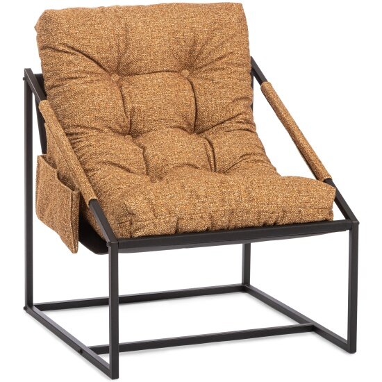 Кресло Tetchair Charli/Чарли без подлокотника с карманом, велюр/букле, VT shape amber