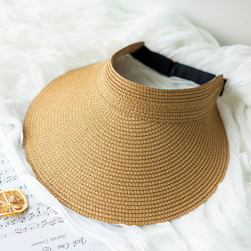 Соломенная шляпа от солнца, пустая верхняя шляпа от солнца, женская летняя шляпа от солнца с утиным языком, складная соломенная шляпа, классная шляпа, закрывающая лицо и защищающая от