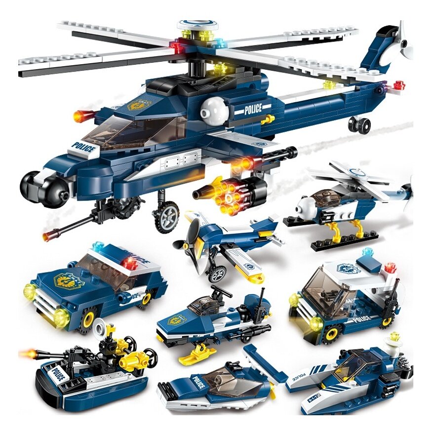 Сборная модель вертолёта Enlighten "Восемь в Одном", пластиковая, конструктор