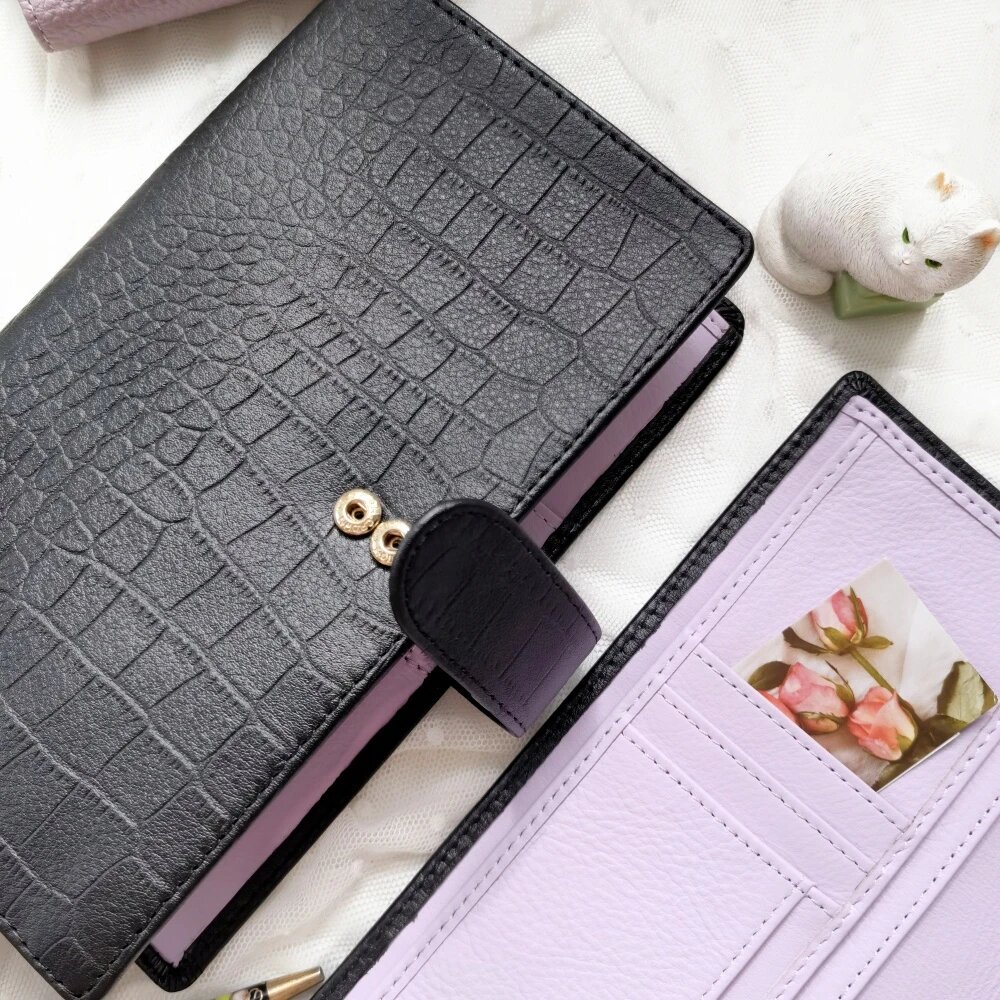 Планировщик JILLARGEAN A6 кожаный Black and purple