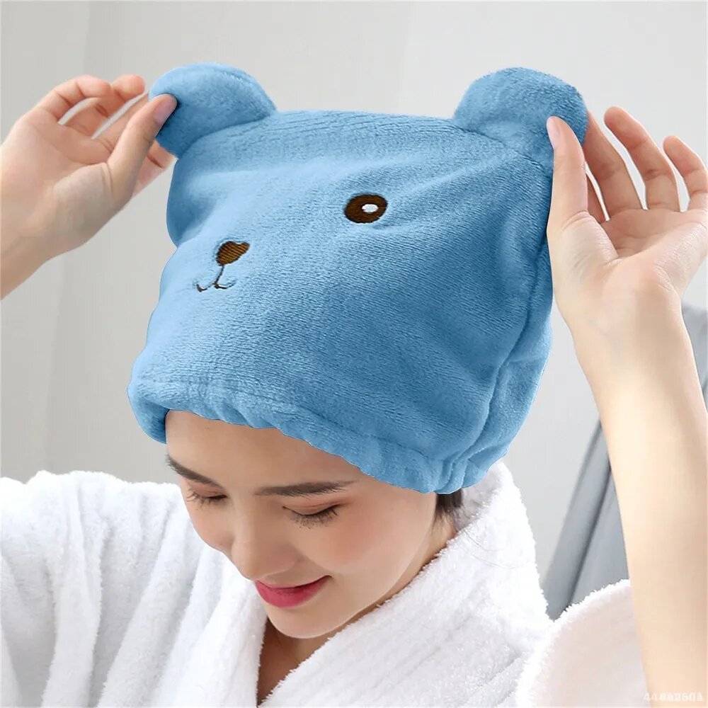 Женская шапочка для сухих волос из кораллового флиса