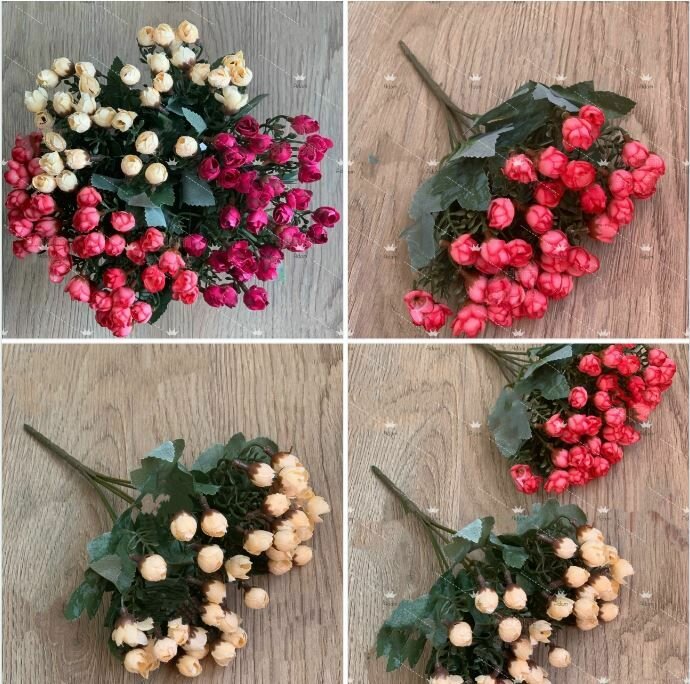 Цветы искусственные 40 букетов Миниатюрные искусственные розы для дома, офиса, банкета, на кладбище на могилу на пасху