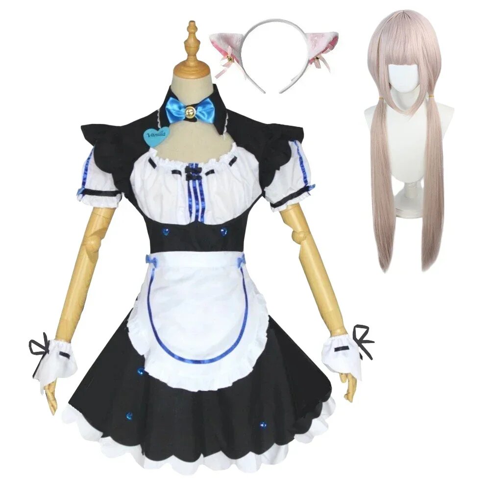 Костюм горничной белый S, Cosplay Nekopara Chocola
