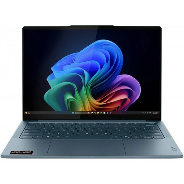 Ноутбук Lenovo Yoga Slim7 14AKP10 14", 2025, OLED, AMD Ryzen AI 5 340 2ГГц, 6-ядерный, 16ГБ LPDDR5x, 1ТБ SSD, AMD Radeon 840M, Windows 11 Home, бирюзовый (83jy0009rk)