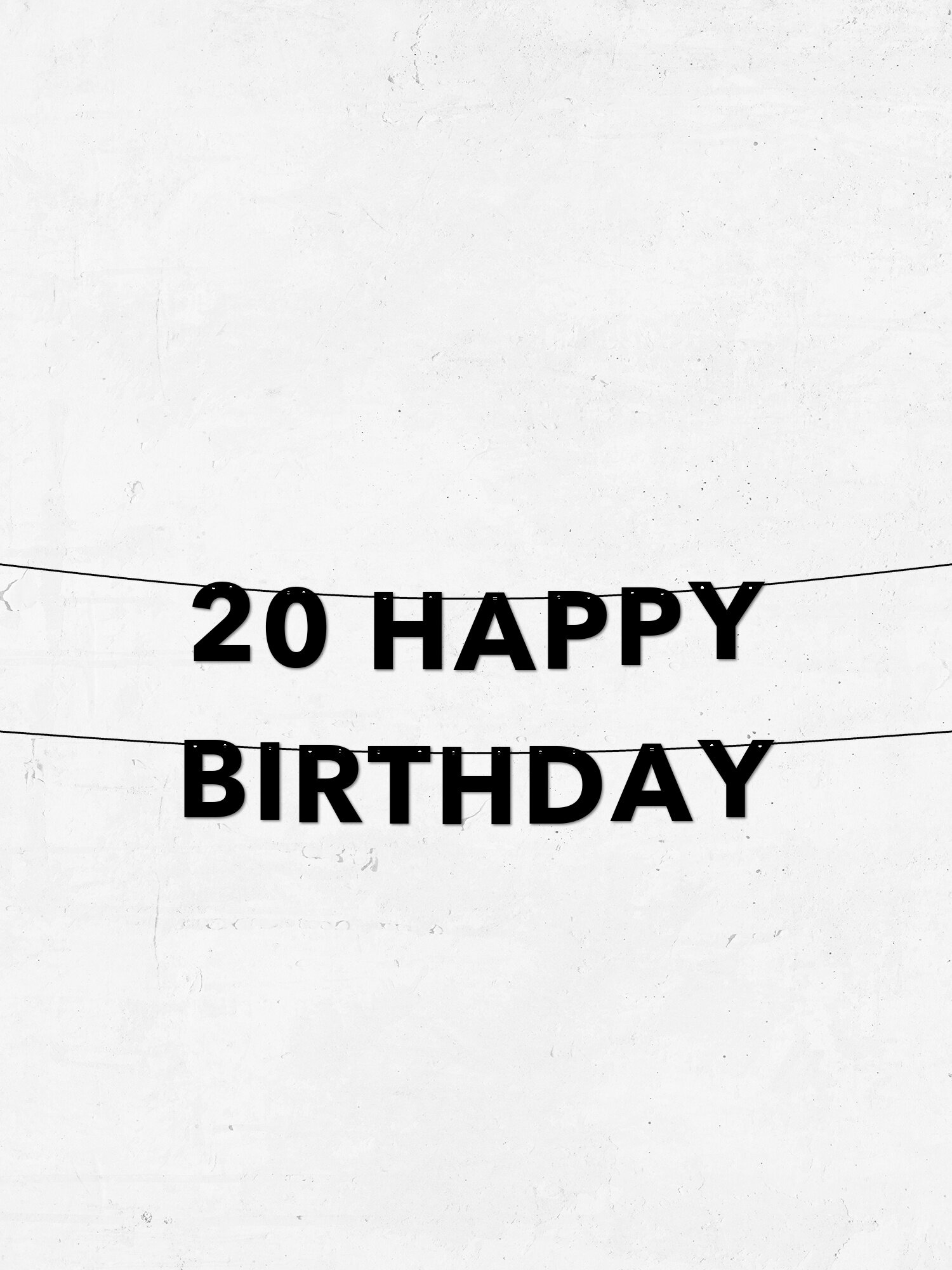Гирлянда из Букв 20 Happy Birthday - Долговечный Декор для Праздника, Высота 10 см, Легкое Крепление