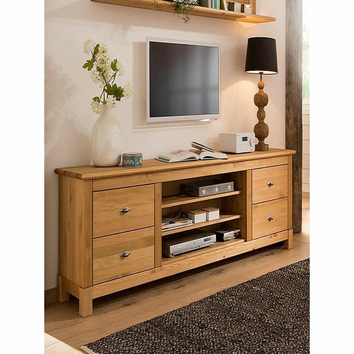 Тумба ТВ деревянная Фабриано из массива сосны