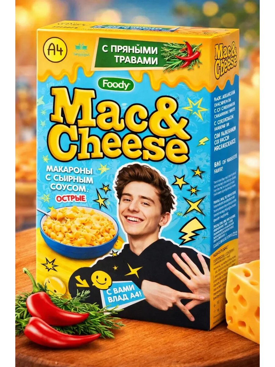 Макароны Mac&Cheese с пряными травами острые 1 шт