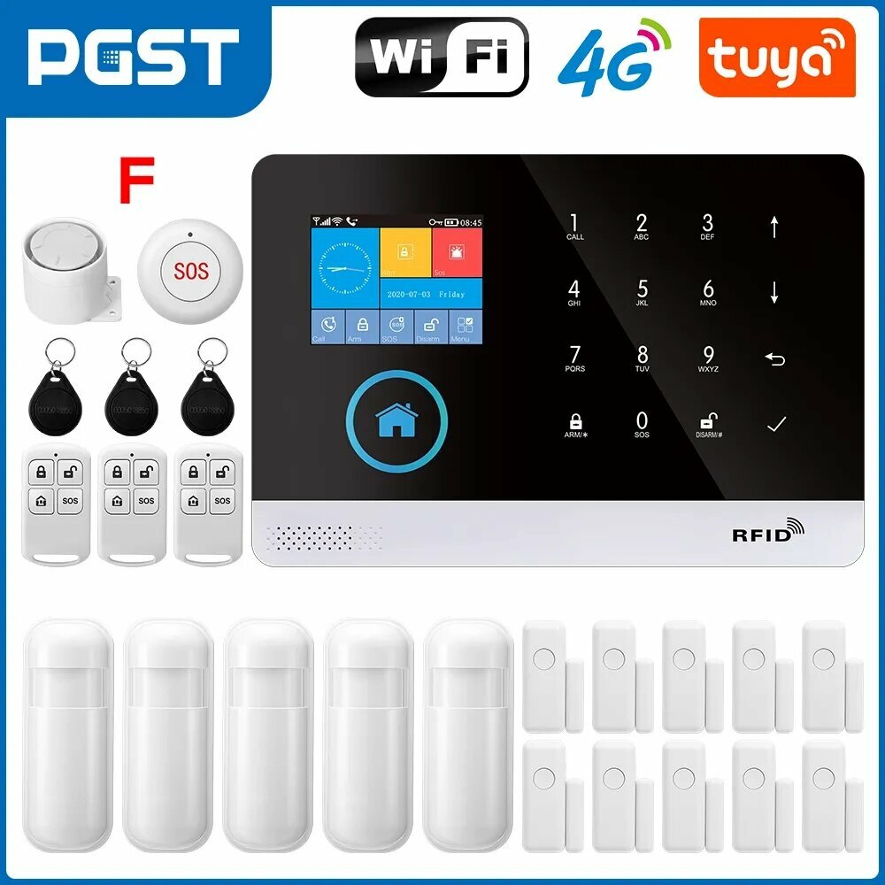 Сигнализация PGST 4G с мгновенными оповещениями, GSM/WiFi, APP, беспроводная