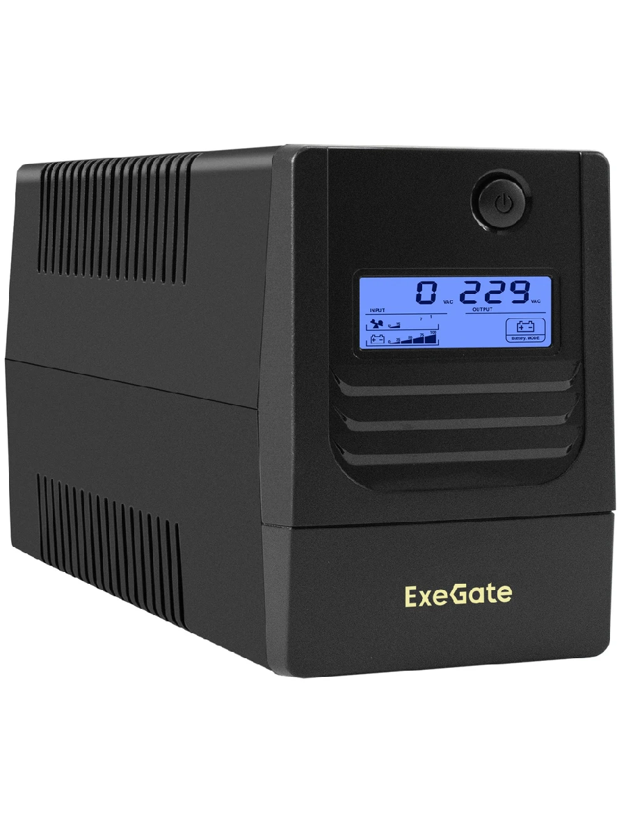 ИБП Источник бесперебойного питания Exegate Smart LB-1000. LCD. AVR.4C13 650 Вт, Линейно-интерактивный