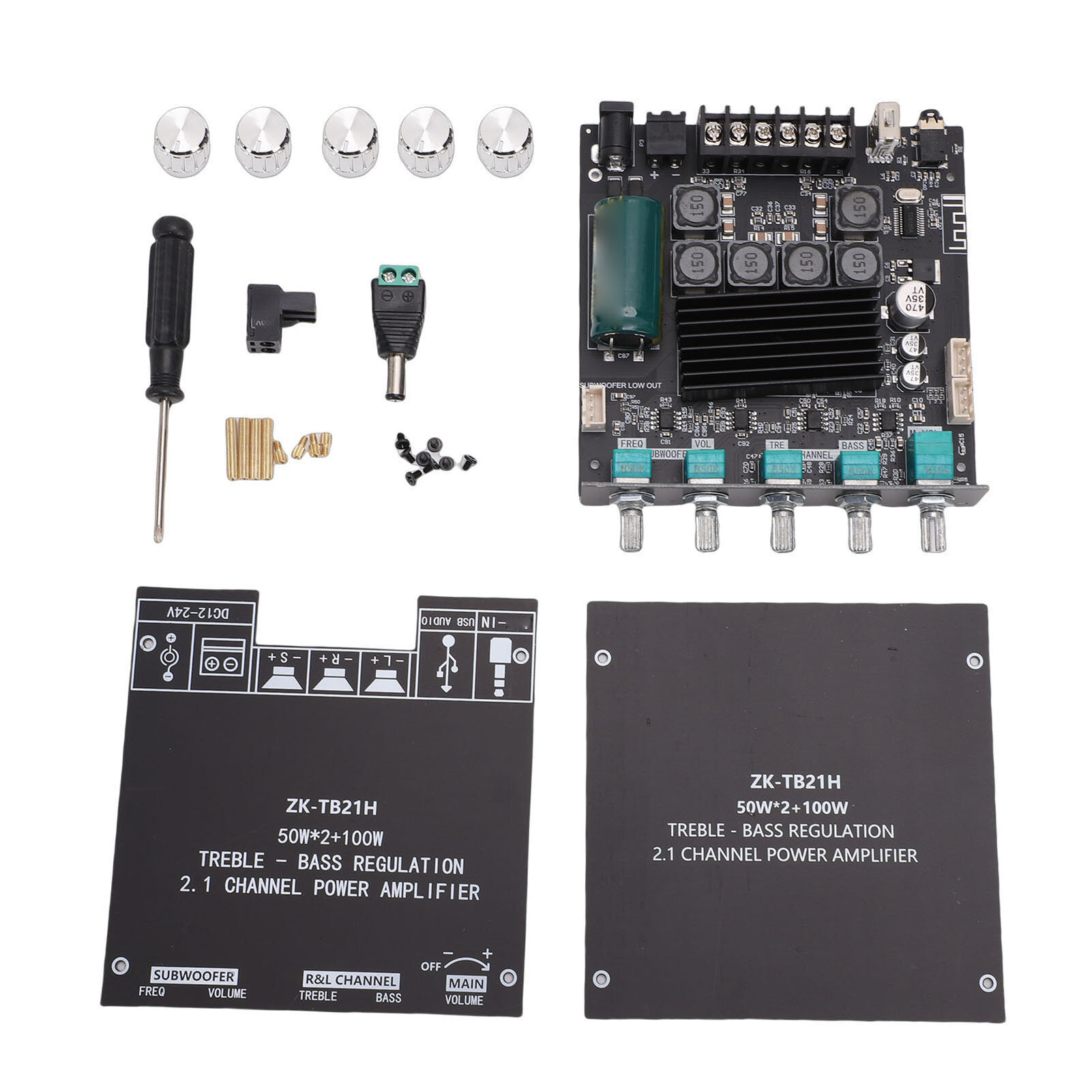 2.1-канальный Bluetooth-усилитель с поддержкой микросхемы TPA3116D2, плата аудиоусилителя мощности с сабвуфером 50 Вт x 2 + 100 Вт