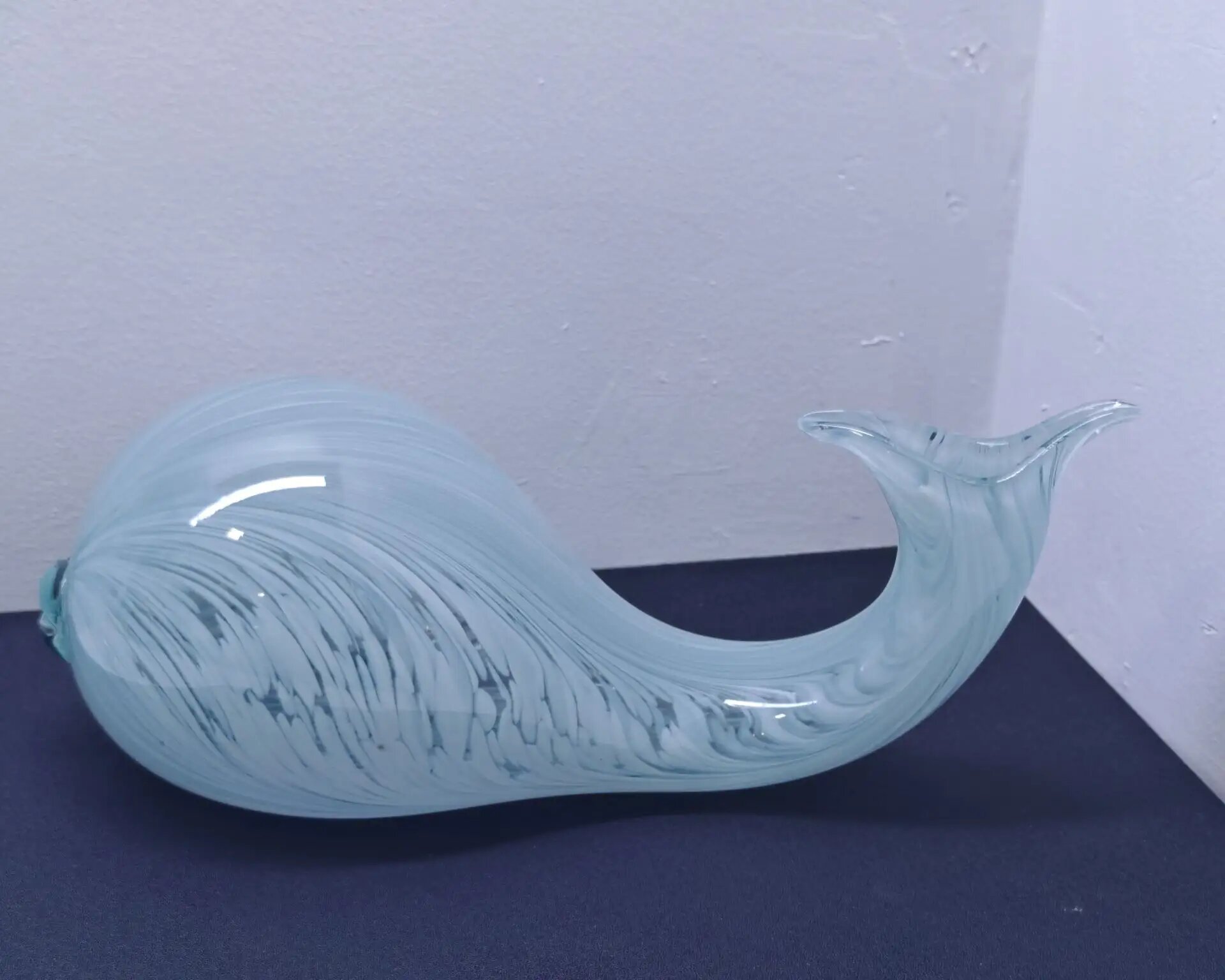 Декоративная ваза "Кит", стекло, гутная техника, в стиле Мурано