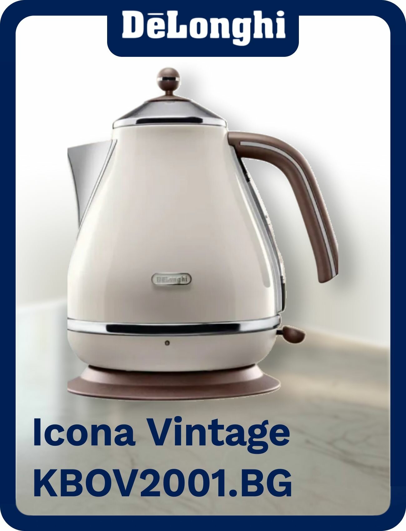 Чайник электрический DeLonghi KBOV 2001. BG Icona Vintage